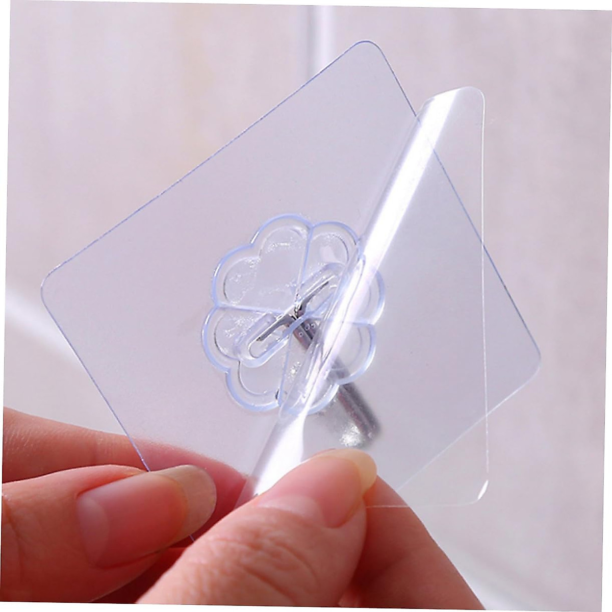Zerodeko 10pcs Clear Adhesive Hooks Nail Wall Hook