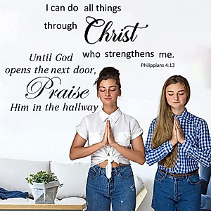 2 Sets Bible Verse Wall Decals Vinyl Inspirational Quotes Wall Decals Positive Saying Wall Stickers Christian Scripture Motivational Decal Religious Wall Decor for Women Family Home Bedroom