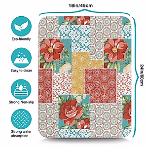 Washable Rubber Pioneer Dish Drying Mats For Kitchen Counter Home Large Coffee Bar Pad Accessories And Decor For Utensils Stemware (18''x24'')