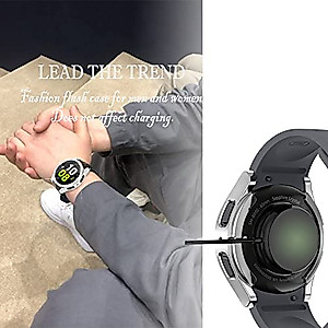 Soft Bling Case Compatible with Samsung Galaxy Watch 5/4 40mm Screen Protector Case, Shiny Crystal Diamonds Bumper Full Protective Watch Cover for Samsung Watch 5 & 4 Accessories (40mm, 5 Colors)