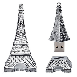 64GB Tower USB Flash Drive with Gift Box, Leizhan Tower Shape Metal Thumb Drive Memory Stick Creative Gift Pendrive Zip Drive, Silver