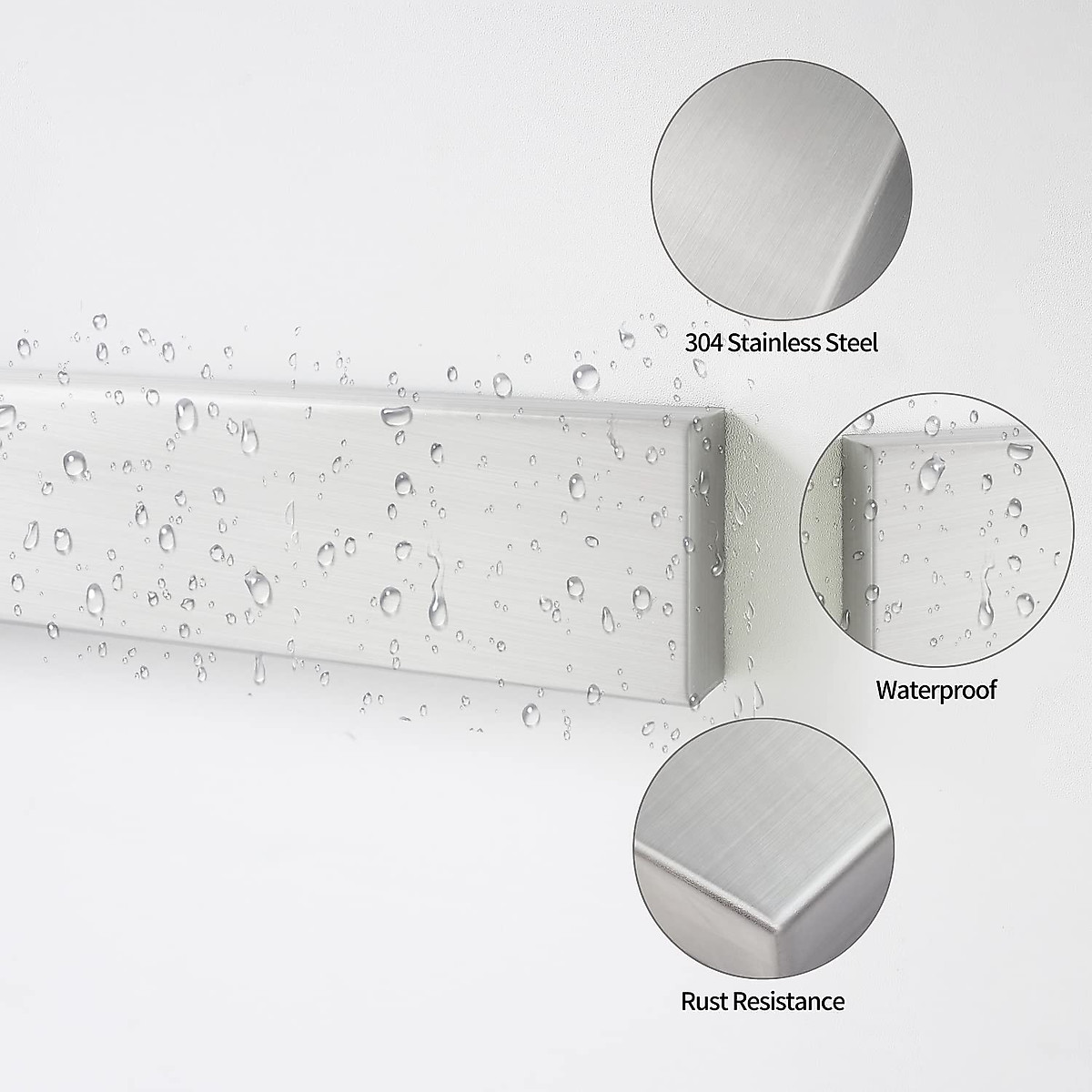 Rymmzone 2 PCS Knife Magnetic Strip no Drilling (Refrigerator Applicable), 17 inch Magnetic Knife Holder for Wall, Premium Stainless Steel Magnetic Knife Bar, Used as Tool Holder, Knife Rack, and More