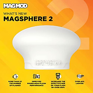 MagSphere 2 Flash Diffuser by MagMod | Photography Lighting Flash Modifier | Magnetic Light Diffuser Attachment | New and Improved Features | Lightweight Light Control