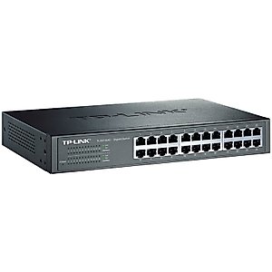 TP-Link 24-Port Gigabit Ethernet Unmanaged Switch | Plug and Play | Desktop/Rackmount | Fanless (TL-SG1024D),Black