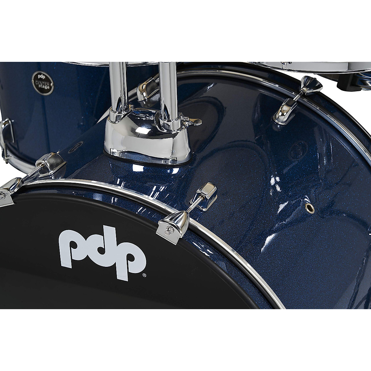 PDP By DW Center Stage Complete Drumkit, 5 Drum Set, Royal Blue Sparkle, 7x10, 8x12, 12x14 Floor, 14x20 Kick, 5x14 Snare (PDCE2015KTRB)