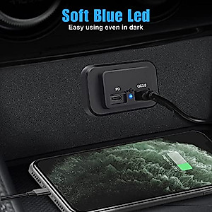 2PCS 12V USB Outlet, Dual Quick Charge 3.0 12V Socket USB Charger & PD Type-C (USB C), 12V 24V USB Charger Waterproof Power Socket Adapter Car Charger Adapter for RV Marine Motorcycle Truck Golf Cart