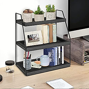 3-Tier Bathroom Counter Organizer, Wood Bathroom Countertop Vanity Organizer Bathroom Trays for Counter, Perfume Skincare Organizer Makeup Cosmetic Holder Standing Storage Shelf, Kitchen Spice Rack