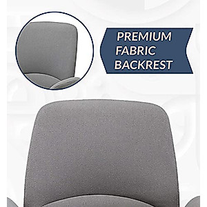 NOVIGO Upholstered Home Office Chair with Comfy Back Support for Conference Room Study Grey