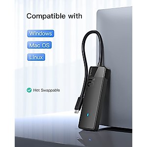 Inateck iPad Keyboard with USB 3.2 Gen 2 Speed, USB C to USB Hub,Bundle Product, KB02006 and HB2025