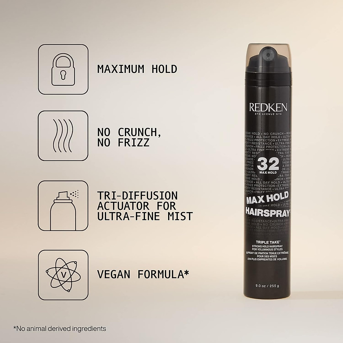 Redken Max Hold Hairspray 32 | Extreme Maximum High Hold Hairspray | Long-Lasting Lift & Body | All-Day Style Control | Dry Finish | 24 Hour Humidity Resistance | | For All Hair Types | 9 Oz