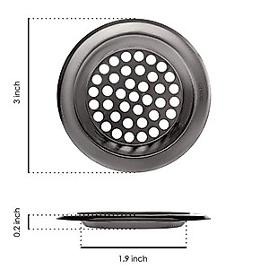 Sink Strainer 3 Inch - Bathroom Drain Hair Catcher - Kitchen Sink Drain Strainer - Drain Strainer Food, Waste, Hair for Kitchen Sink and Bathroom, Stainless Steel