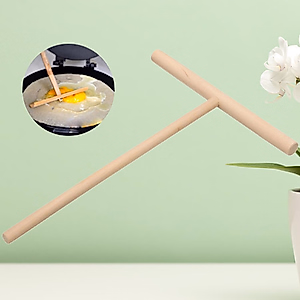 Hemoton Wooden T Shape Crepe Spreader Natural Wooden T-Shaped Tool for Crepes Wooden Crepe Maker Pancake Maker Tool