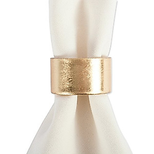 DII Basic Napkin Ring Collection Decorative, Gold, One Size, 6 Count