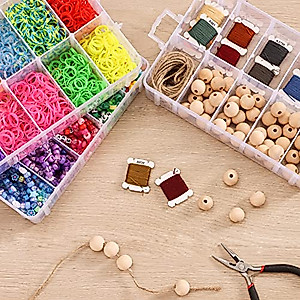 QUEFE 5-Tier Stackable Storage Container Box with 50 Compartments, Plastic Organizer Box for Arts and Crafts, Toy, Fuse Beads, Washi Tapes