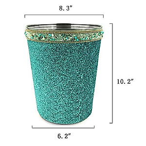 Decorative Trash can Glitter Mosaic Beach Trash can Wastebasket Garbage Can for Bathroom