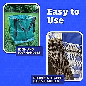 DURASACK Heavy Duty Storage Tote Bag 22-Gallon Rugged Woven Polypropylene Moving Bag, Reusable Self-Standing Design, Holds up to 500 Pounds, Single, Blue, 16 x 16 x 19 inches