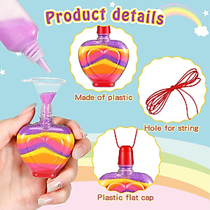 Uiifan 200 Pcs Sand Art Bottle Necklaces Bulk Sand Art Craft Kits for Kids Sand Art Containers for Crafts Supplies Fun Collection Bottles for DIY Art Activity Group with Plastic Funnels