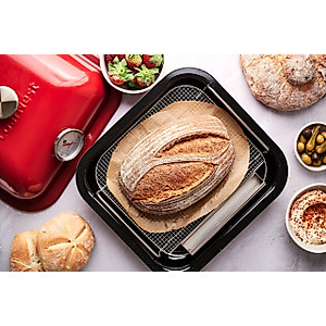 LoafNest inTune Precision Baker : 9 qt (4+5) Multipurpose Baking Dish and Cloche with Built in Oven Thermometer and Water Tray