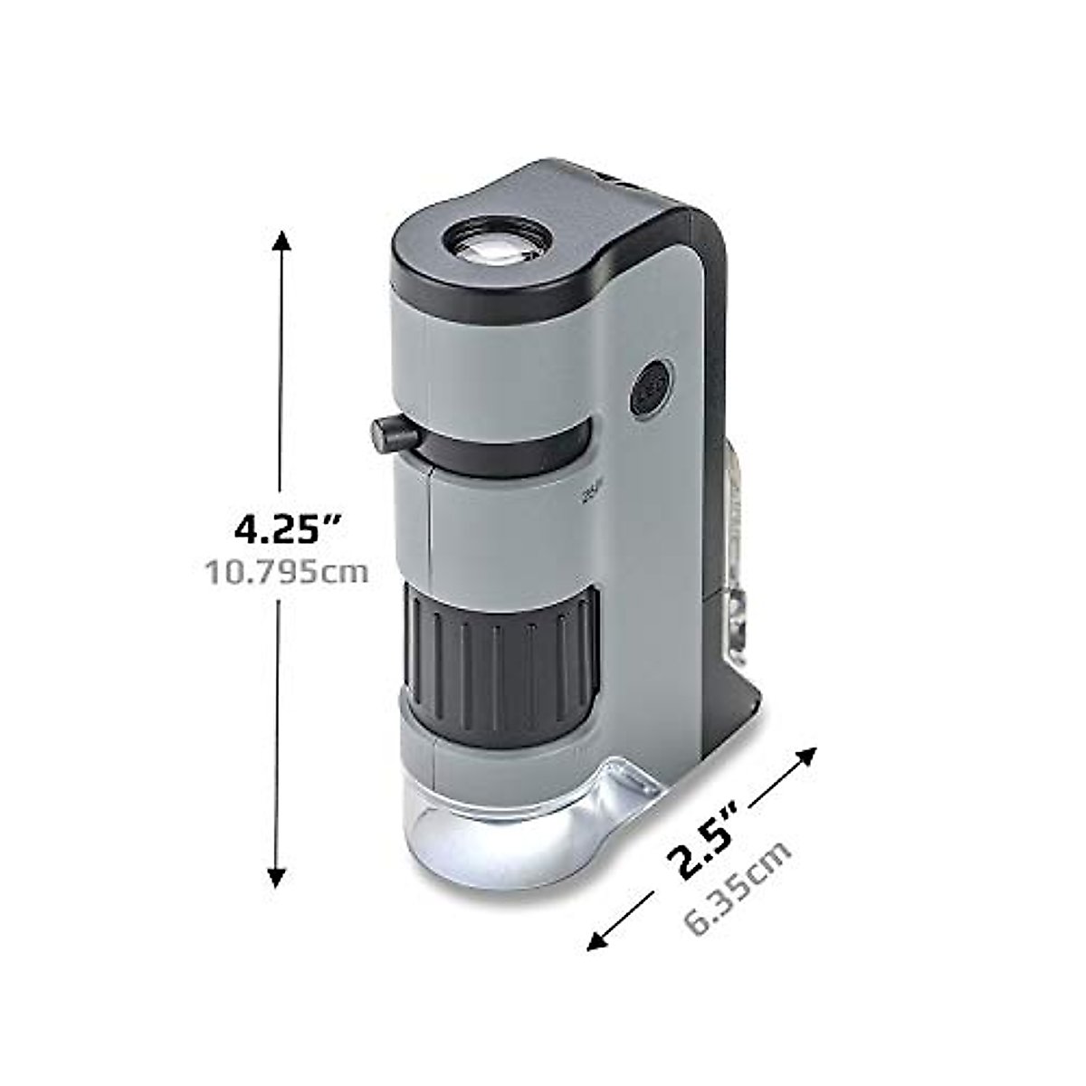 Carson MicroBrite Plus 60x-120x LED Lighted Pocket Microscope (MM-300) & MicroFlip 100x-250x LED and UV Lighted Pocket Microscope with Flip Down Slide Base and Smartphone Digiscoping Clip (MP-250)