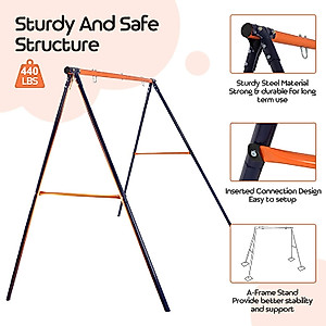 ZENY Swing Stand Frame, Heavy Duty A Frame Swing Set for Kids Adults, Weight Capacity 440lbs, Hammock Chair Stand