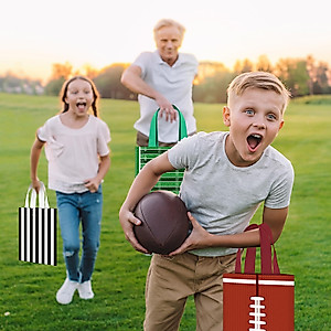 Photect 24 Pcs Football Bags Football Non Woven Gift Bags Football Treat Bags Football Goody Candy Bags Sport Favor Bags Football Themed Party Decorations Super Football Bowl Party Supplies