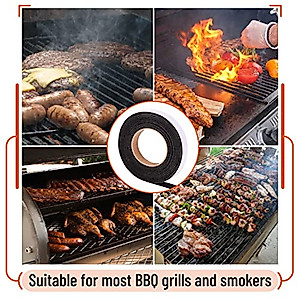 UNCO- Smoker Gasket, 15 Ft, 0.6"X1/8", Grill Gasket, Heat Gasket, Smoker Heat Tape, Smoker Gasket Sealer High Temp, Kettle Grill Gasket, BBQ Gasket, High Temperature Gasket Smoker, Smoker Door Gasket