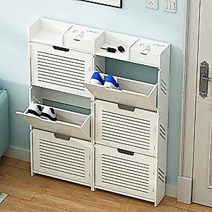 TFIIEXFL Multi-Layer Dust-Proof Simple Household Shoe Racks, Slits Behind The Door, Thin Shoe Racks, Space-Saving Storage (Size : Small)