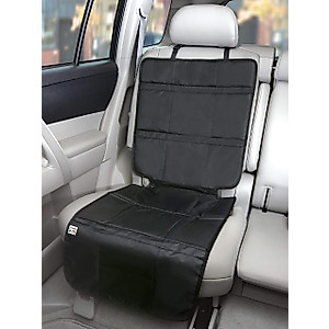 Travel Bug Baby & Toddler High Back Seat Protector, Universal Fit, for Rear and Forward Facing Baby Car Seats- Black