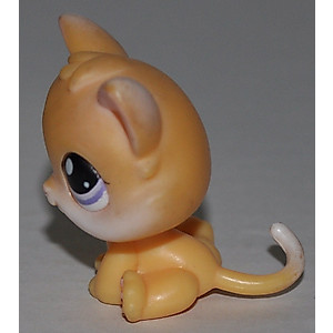 Kitten #114 (Orange, Purple Eyes) - Littlest Pet Shop (Retired) Collector Toy - LPS Collectible Replacement Single Figure - Loose (OOP Out of Package & Print)