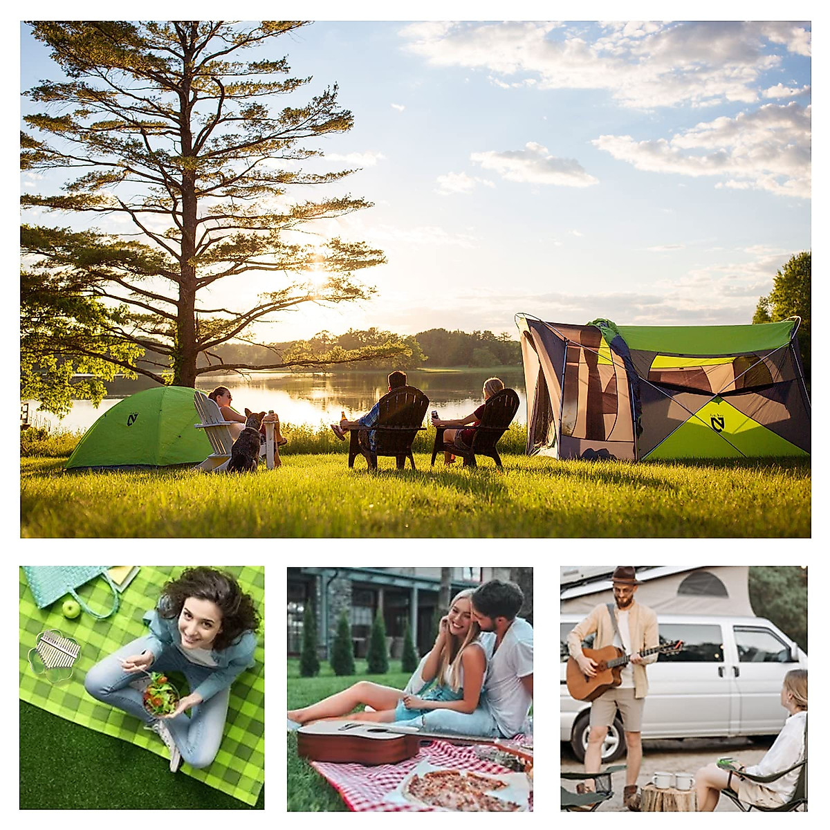 HYEXD Kalimba Thumb Piano 17 Keys Clover Kalimba Green Acrylic Kalimba Finger Thumb Piano Mbira Tuning Hammer