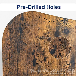 VIVO 63 x 32 inch Universal Table Top for Standard and Sit to Stand Height Adjustable Home and Office Desk Frames, 3 Section Desktop, Vintage Brown, DESK-TOP1N