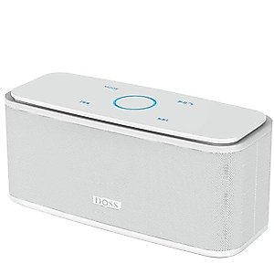 DOSS SoundBox Touch Wireless Bluetooth Speaker with 12W HD Sound and Bass, IPX5 Water-Resistant, 20H Playtime, Handsfree, Portable for Office, Home, Outdoor, Travel-White