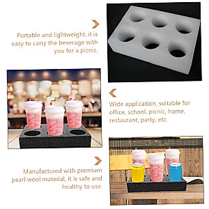 Alipis 6 Pcs Milk Tea Cup Holder to Go Drinks Carrier Cup Holder Trays Six-Holes Cup Holder Packing Trays Glass Car Cup Holder Drink Carrier Tray Universal Pearl Cotton Tea Set re-usable