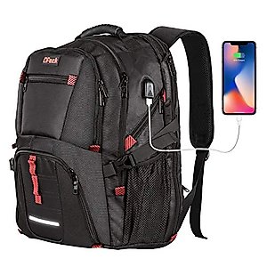 Five Star Travel Laptop Backpack, TSA Friendly Approved 17 Inch Large Business Travel Computer Backpack with USB charging cable & Headphone Hole, RFID protection