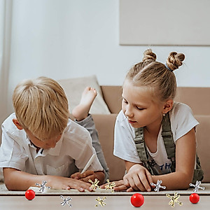 Legigo 3 Sets Retro Metal Jacks and Ball Game Toys Kit,Include 3 Pieces Red Rubber Balls and 30 Pieces Gold and Silver Metal Jacks for Kids and Adults,Classic Game of Jacks for Party Favor