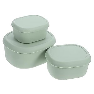 VINTORKY 3 Silicone Food Storage Boxes Airtight Containers with Lids for Portable Meal Box