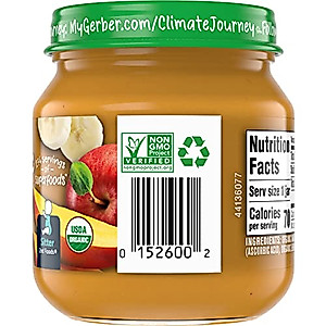 Gerber Organic for Baby Wonder Foods 2nd Foods Baby Food Jar, Mango Apple Banana, USDA Organic Pureed Baby Food with Superfoods, 4-Ounce Glass Jar (Pack of 6)
