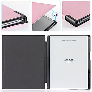 CoBak Case for Remarkable 2 Tablet - Lightweight and Hard Back Shell Protective Book Folio Cover with Built-in Pen Holder - Only for 10.3" 2020 Released (Mist Pink)
