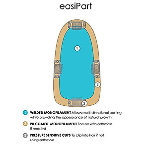 Bundle - 5 Items: 12" EASIPART FRENCH Remy Human Hair Hairpiece by Jon Renau, Christy's Wigs Q & A Booklet Luxury Shampoo & Conditioner & Mist Wide Tooth Comb - Color: 4