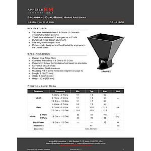 Wideband Dual-Ridge Horn Antenna (1.8 GHz to 11 GHz)