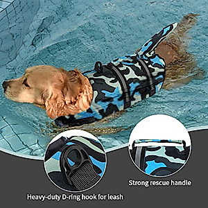 Doglay Dog Life Jacket Shark, Dog Life Vests for Swimming Boating, Adjustable Superior Buoyancy Life Jackets for Dogs with Rescue Handle, Dog Flotation Vest for Puppy Small Medium Large Dogs