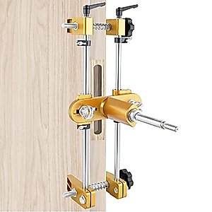 Meticuloso Door Lock Hole Opener Kit, Updated Lock Mortiser for Wooden Doors, Door Lock Installation Kit Mortising Machine Mortise Jig with 3 Drill Bits