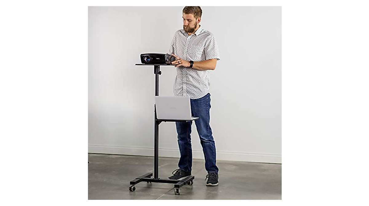 VIVO Mobile Rolling Projector Stand - Height Adjustable & Mobile Trolley