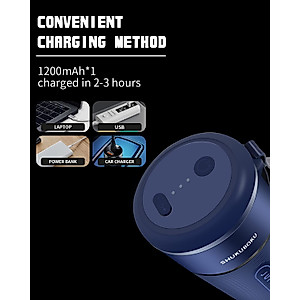 SHUKUBOKU Portable Blender, 10oz, USB Rechargeable, Green, Easy Operation, Magnetic Lid