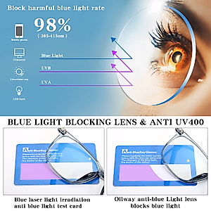 Oilway Blue-Light Blocking Glasses for Women Men - 3Pack Computer Reading/Gaming/TV/Phones Glasses Anti Eyestrain & UV Glare