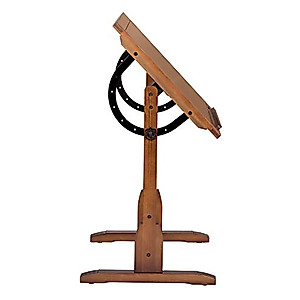 SD Studio Designs Vintage Rustic Oak Top Adjustable Drafting Craft Drawing Hobby Table Writing Studio Desk, 36''W x 24''D