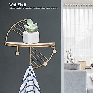 Cyrank Shelving Wall Mounted, Small Shelf for Wall Decorative Wall Shelves Floating Shelves for Bedroom No Drill Shelf Wall Decorations Gold