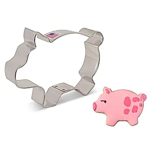Pig Cookie Cutter, 4.25" Made in USA by Ann Clark