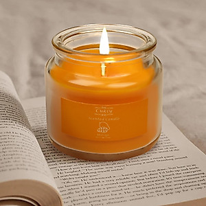 Candles, Cukiy Scented Candle Gift Set Popular Fruit 4 Pack, Exquisite Colorful Smoke-Free Fragrant Aromatherapy Jar Candles