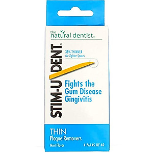 The Natural Dentist, Plaque Removers Stim U Dent Thin, 160 Count
